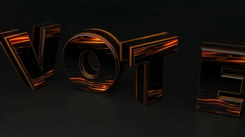 Word Vote written in 3D letters on black... | Stock Video | Pond5