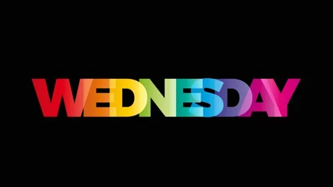 The word Wednesday. Animated banner with... | Stock Video | Pond5