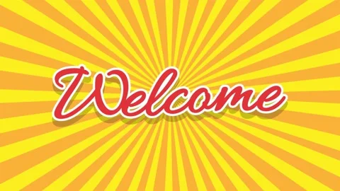 The word Welcome. Animated banner with t... | Stock Video | Pond5