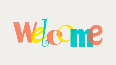 The word Welcome. Animated banner with t... | Stock Video | Pond5
