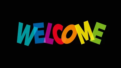 The word Welcome. Animated banner with t... | Stock Video | Pond5