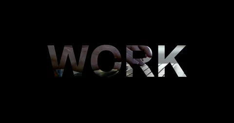 The word work on a black background. Tra... | Stock Video | Pond5