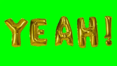 Word yeah from helium gold balloon lette... | Stock Video | Pond5