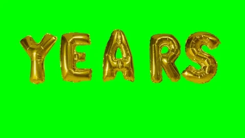 Word years from helium gold balloon lett... | Stock Video | Pond5