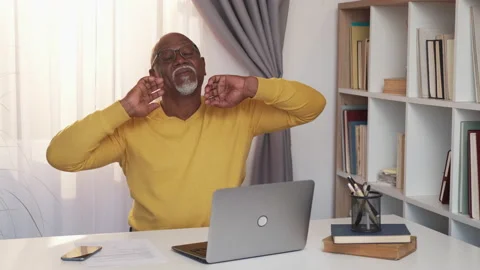 work break tired african man warming exe... | Stock Video | Pond5