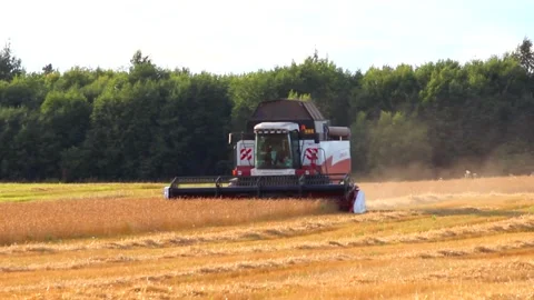The work of the combine. The combine har... | Stock Video | Pond5