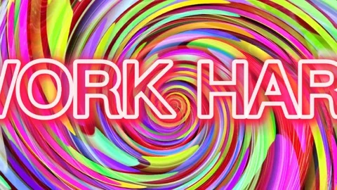 work hard text animated with circle kale... | Stock Video | Pond5