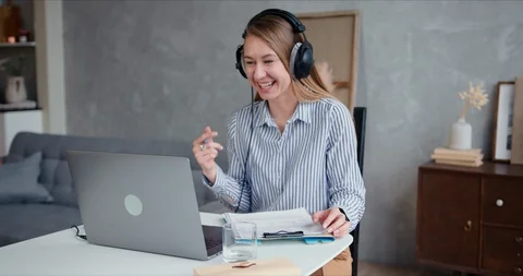 Work from home on self isolation. Happy ... | Stock Video | Pond5