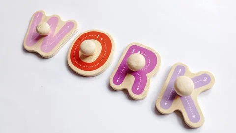 Work letters text words from colourful M... | Stock Video | Pond5