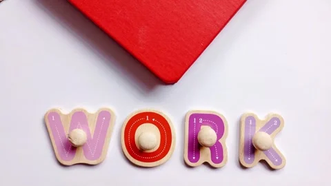 Work letters text words from colourful M... | Stock Video | Pond5