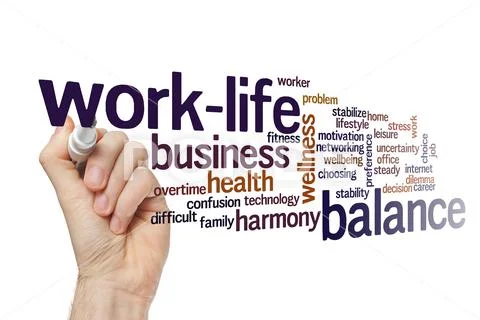 Work-life balance word cloud concept ~ Hi Res #130483043
