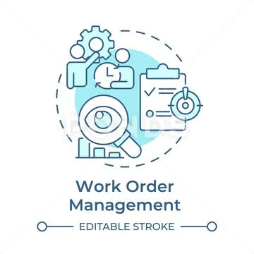Work order management soft blue concept icon: Royalty Free #272748790