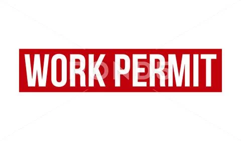 Work Permit Rubber Stamp. Red Work Permit Rubber Grunge Stamp Seal ...