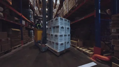 The work process of the forklift driver,... | Stock Video | Pond5