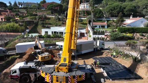 Work in progress on construction site of... | Stock Video | Pond5