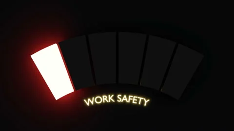 Work safety level scale with arrow. 3D R... | Stock Video | Pond5