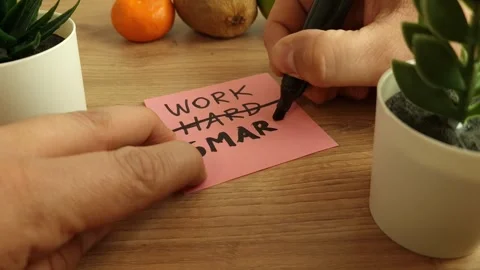Work smart not hard words handwritten on... | Stock Video | Pond5