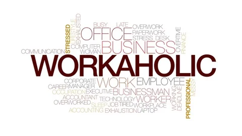 Workaholic animated word cloud, text des... | Stock Video | Pond5