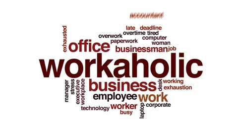 Workaholic animated word cloud, text des... | Stock Video | Pond5