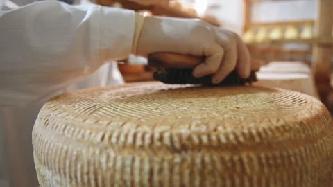 Worker hands making clean the cheese whe... | Stock Video | Pond5