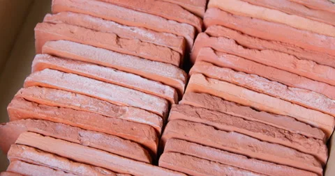 Worker puts brick cast with pattern on r... | Stock Video | Pond5