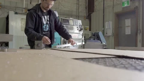 Worker Routering Aluminum With A Router ... | Stock Video | Pond5