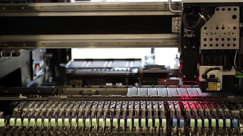 Worker turning on a SMT Machine for the ... | Stock Video | Pond5
