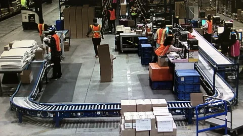 Workers on Packaging Assembly Line in Sh... | Stock Video | Pond5