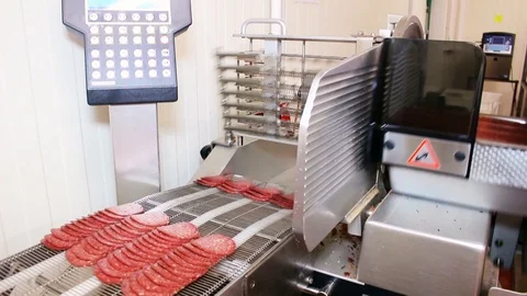 Workers sorting and packing dry meat in ... | Stock Video | Pond5