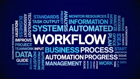 Workflow animated tag word cloud,busines... | Stock Video | Pond5