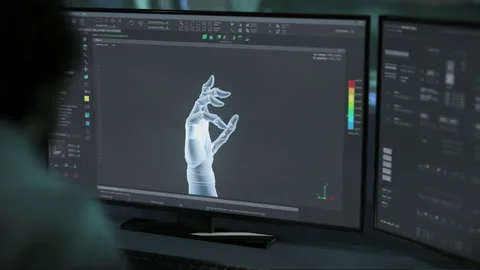 Working on the futuristic hand prostheti... | Stock Video | Pond5