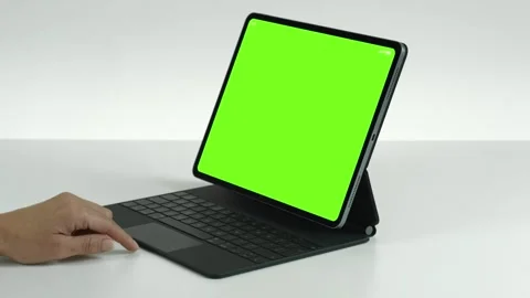 working with green screen tablet and key... | Stock Video | Pond5