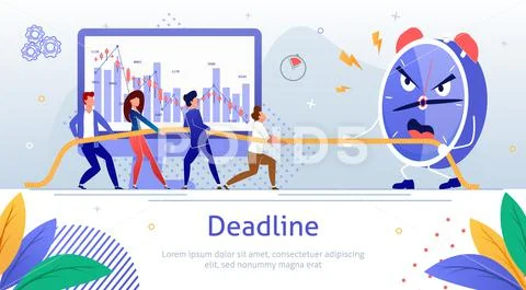 Working Hard to Finish Work in Time Vector Poster: Graphic #132112965