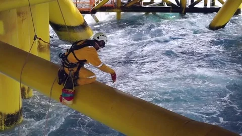 Working at height and overboard using ab... | Stock Video | Pond5