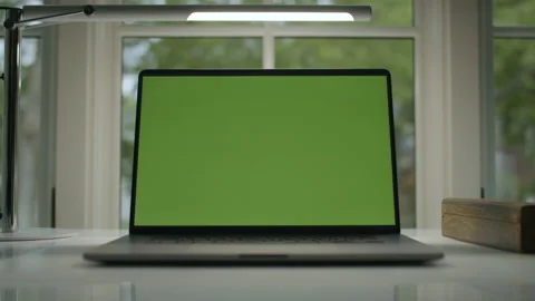 Working from home. Green screen laptop c... | Stock Video | Pond5