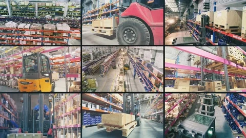 Working on a large modern warehouse vide... | Stock Video | Pond5