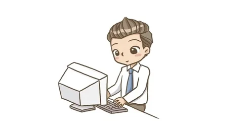 working man video clip drawing cartoon ... | Stock Video | Pond5