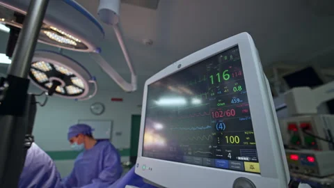Working monitor from lung ventilator mac... | Stock Video | Pond5