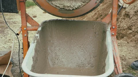 Working process of mixing concrete for t... | Stock Video | Pond5