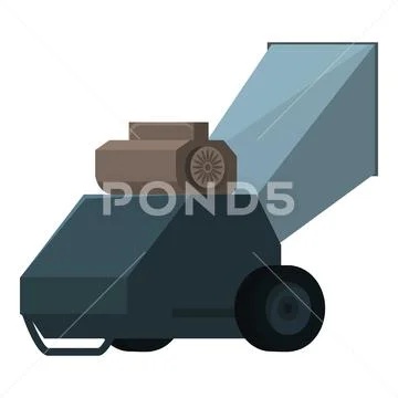 Working shredder icon cartoon vector. Chipper equipment: Graphic #259313133