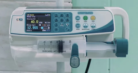 Working syringe infusion pump, dropper c... | Stock Video | Pond5