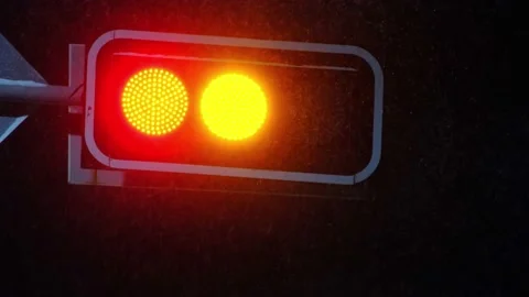 Working traffic light during strong wind... | Stock Video | Pond5