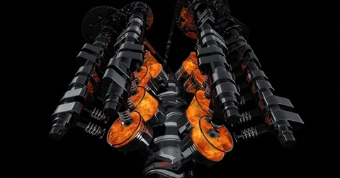 Working V8 Engine Animation With Explosi... | Stock Video | Pond5