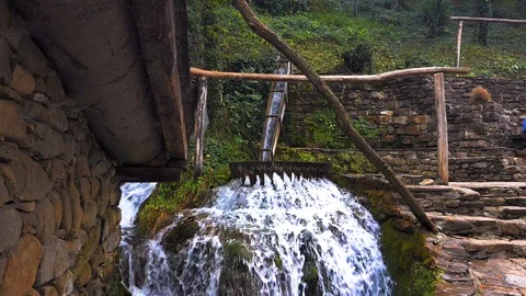 Working watermill wheel with falling wat... | Stock Video | Pond5
