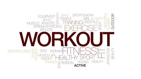 Workout animated word cloud, text design... | Stock Video | Pond5