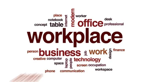 Workplace animated word cloud, text desi... | Stock Video | Pond5