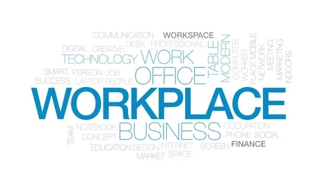 Workplace animated word cloud, text desi... | Stock Video | Pond5