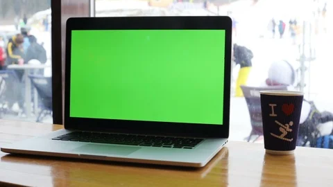 workplace cafe window wooden desk modern... | Stock Video | Pond5