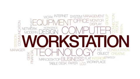 Workstation animated word cloud, text de... | Stock Video | Pond5