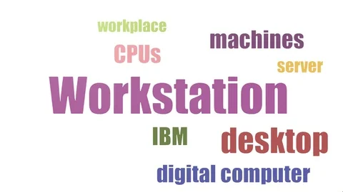 Workstation Word Cloud Animated On White... | Stock Video | Pond5